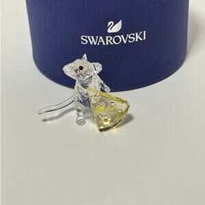 Swarovski | Accents | Swarovski Mouse With Cheese Figurine New | Poshmark
